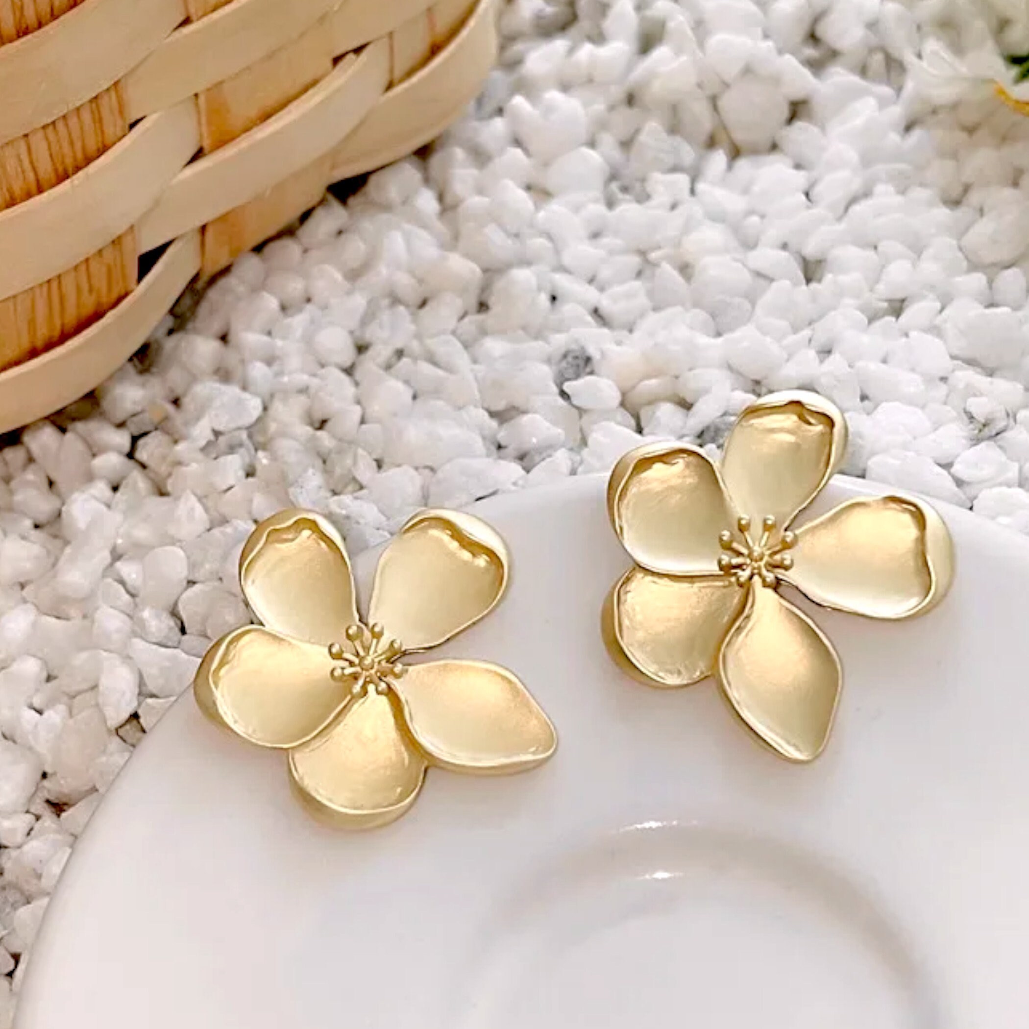 Flower Earrings Women,girls,stainless Steel,vintage,gold,wedding Gifts ...