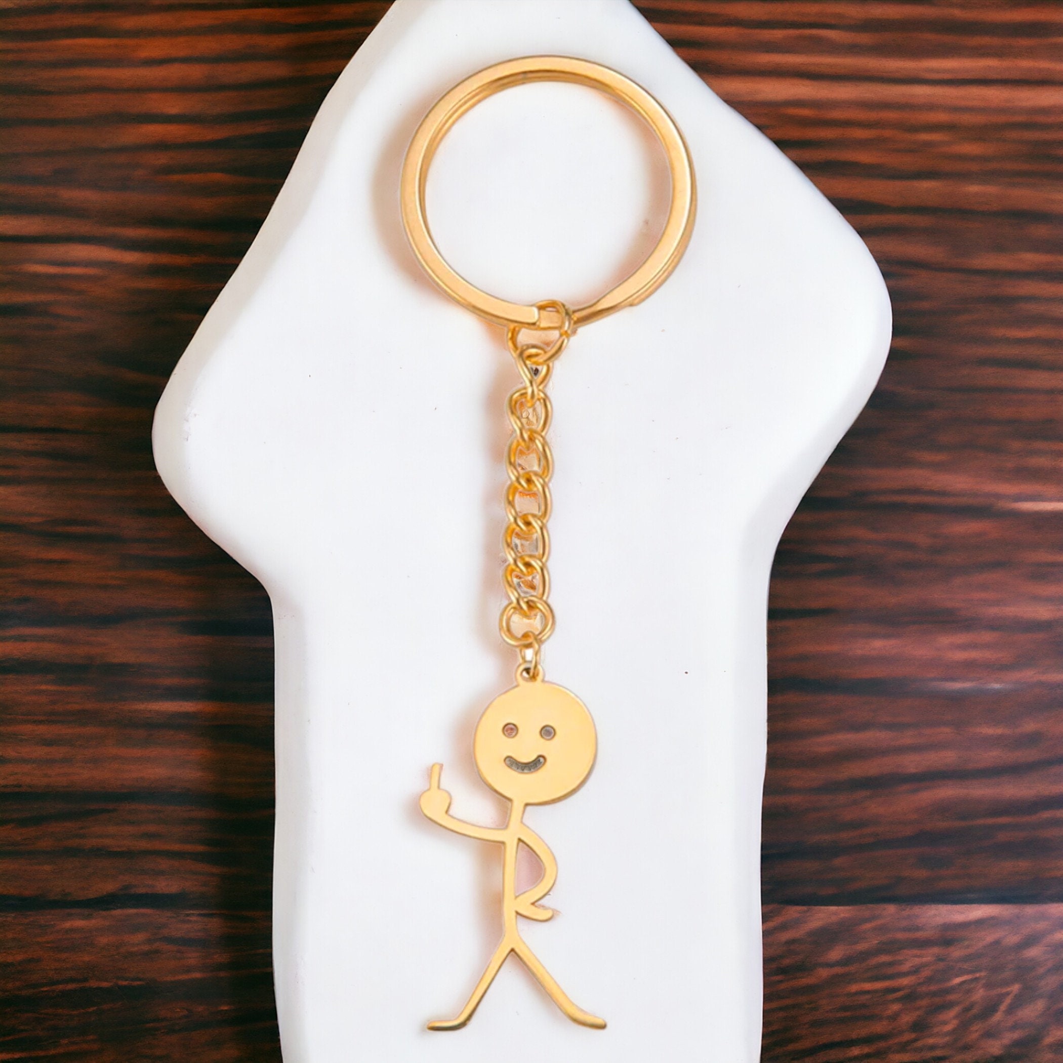 Funny Middle Finger, Funny Key Ring Titanium Steel,for Daddy, Gift for ...