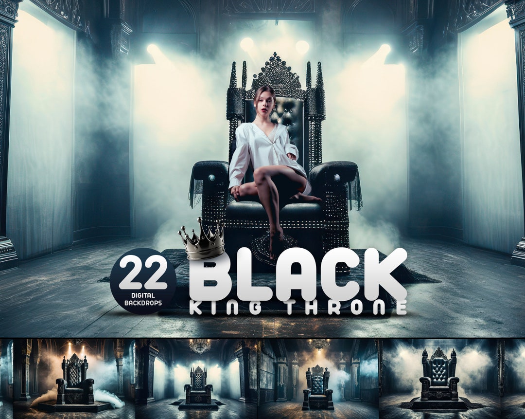 Black King Throne Digital Backdrops, 22 High-quality Photography ...