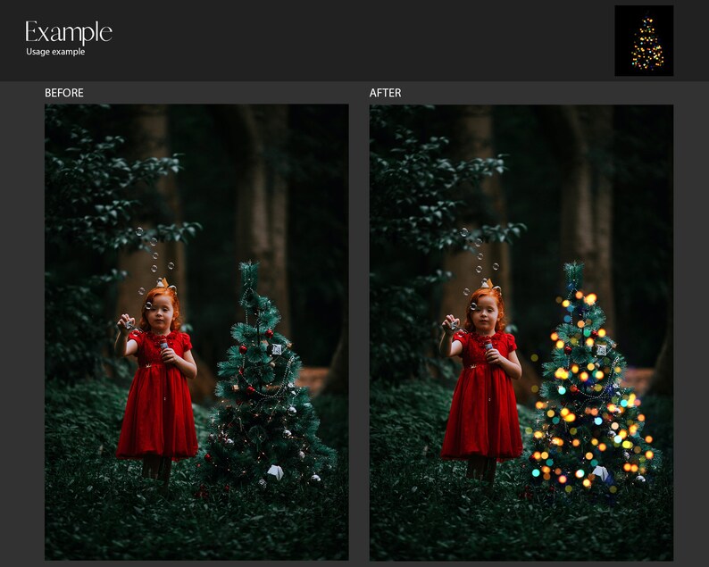 Christmas Tree Bokeh Photo Overlays: Festive Sparkle (JPG Files) - Etsy