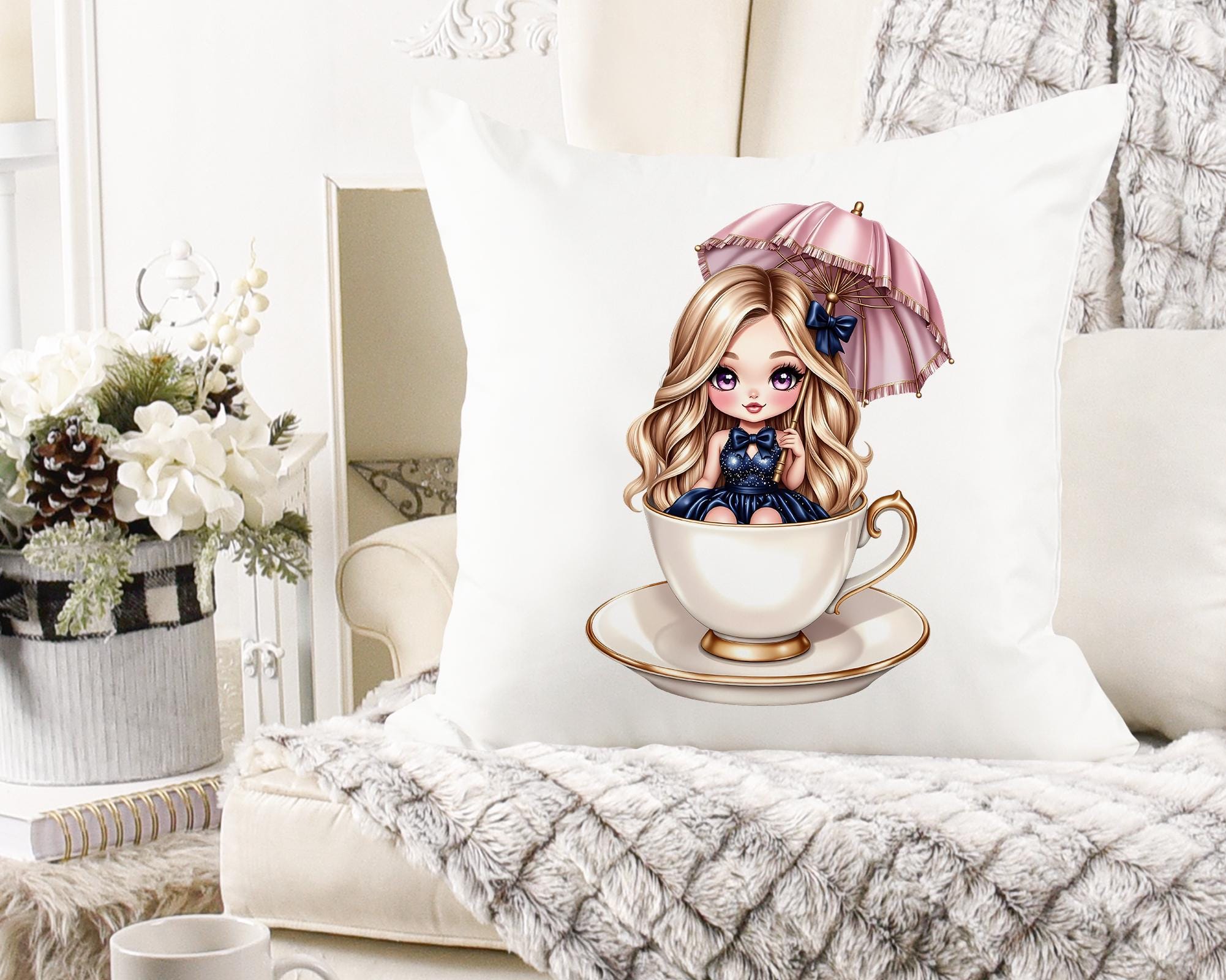 Magic of Wonderland Clipart, Girl in Wonderland Illustrations, Fantasy ...