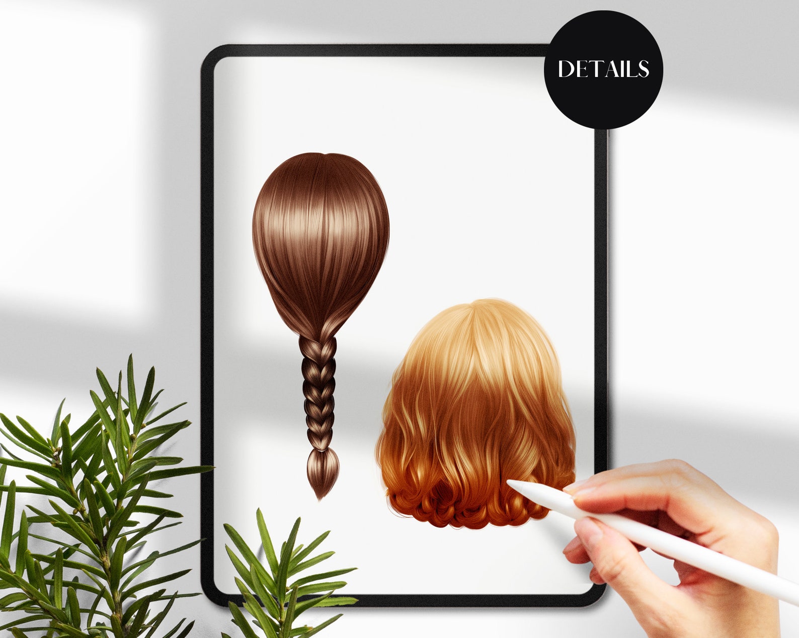 Hairstyles for Girls Clipart, Basic Hair Illustrations, Children Hair ...
