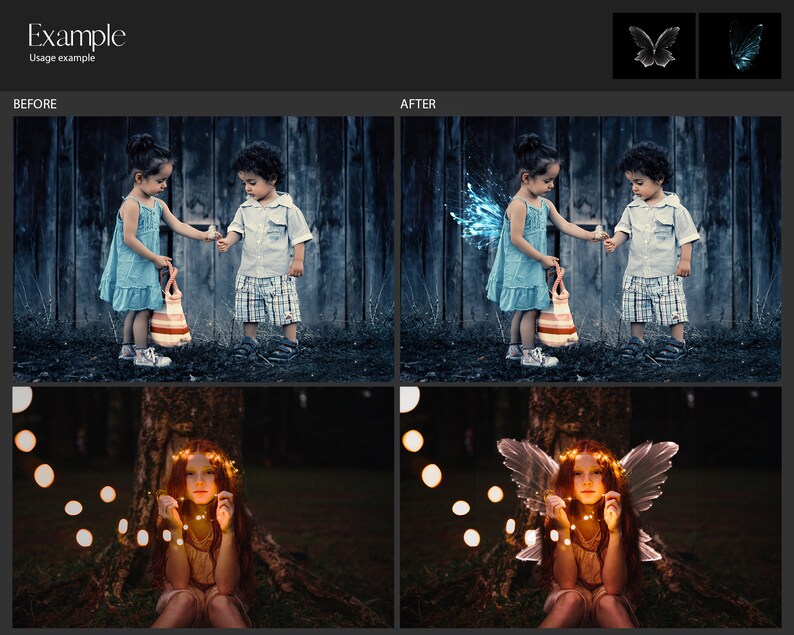 Fairy Wings Photo Overlays: Glow Effects, 20 JPG Files (digital ...
