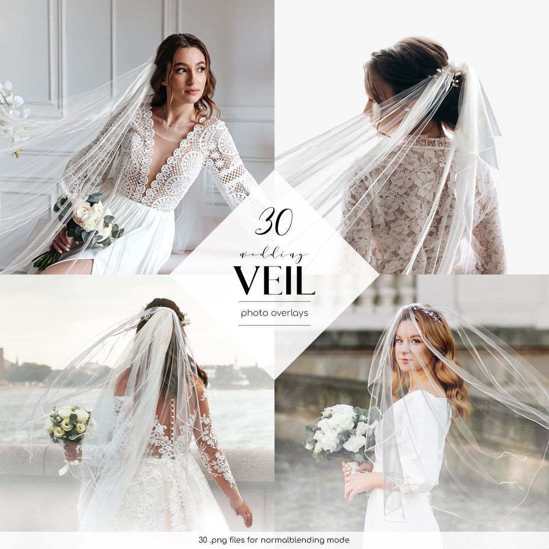 Wedding Veil Clipart, White Veil Photo Overlays, Bridal Veil PNG ...
