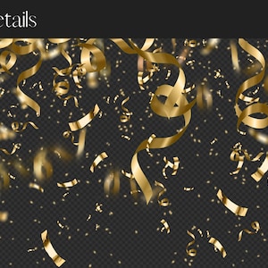 Gold Confetti Overlays, 50 PNG Files, Confetti Photoshop Overlays ...