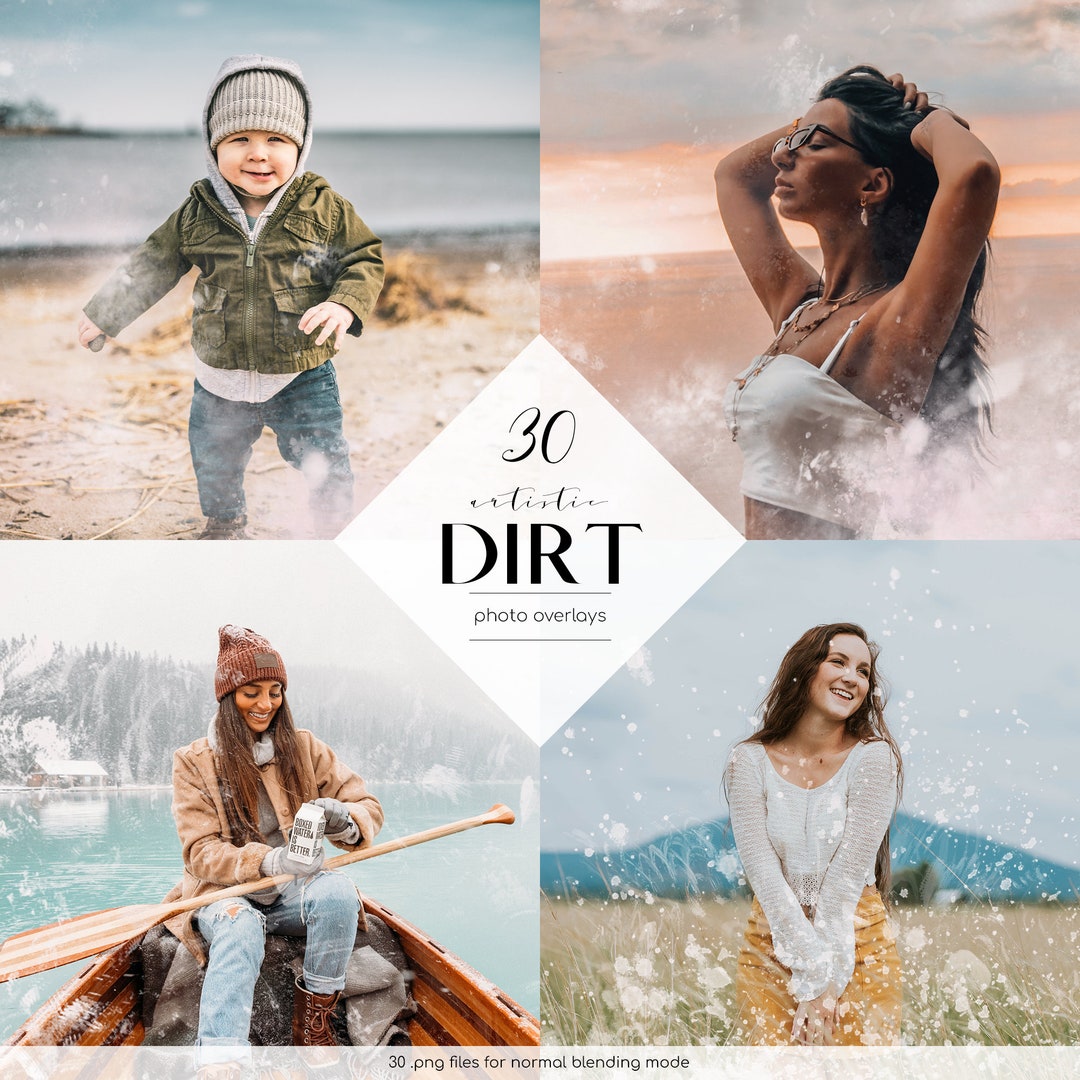 Artistic Dirt Photo Overlays, 30 PNG Files, White Dust Clipart, Dirt ...