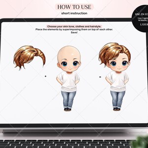 Chibi Girly Hairstyles Clipart, Doll Creator, Hair PNG, Custom Portrait ...
