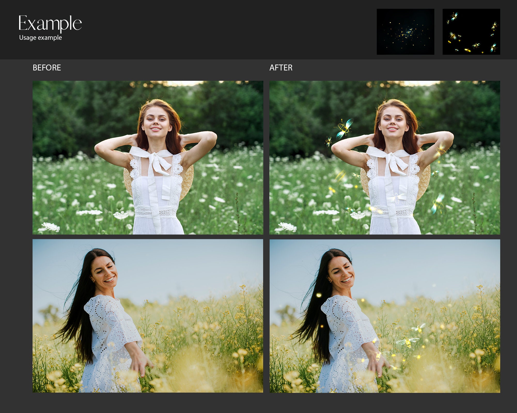 Glow Fireflies Photo Overlays: 20 JPG Effects (commercial Use) - Etsy
