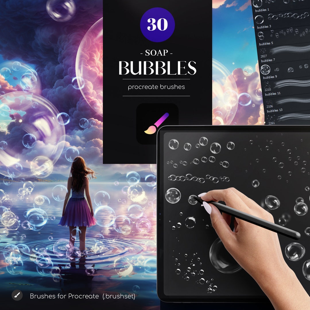 30 Soap Bubbles Procreate Brushes: Magic Effect .brushset - Etsy