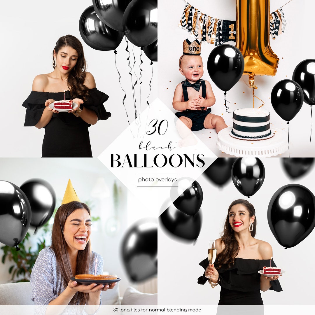 Black Balloons Photo Overlays: 30 PNG Files (digital Download) - Etsy