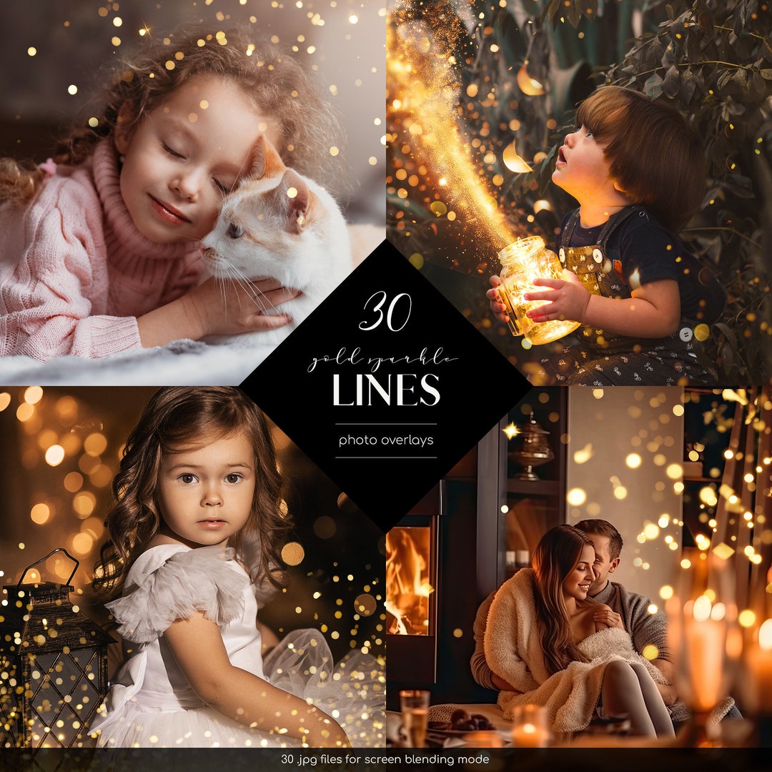 Gold Sparkle Photo Overlays: Glow Bokeh Effects (30 JPG Files) - Etsy