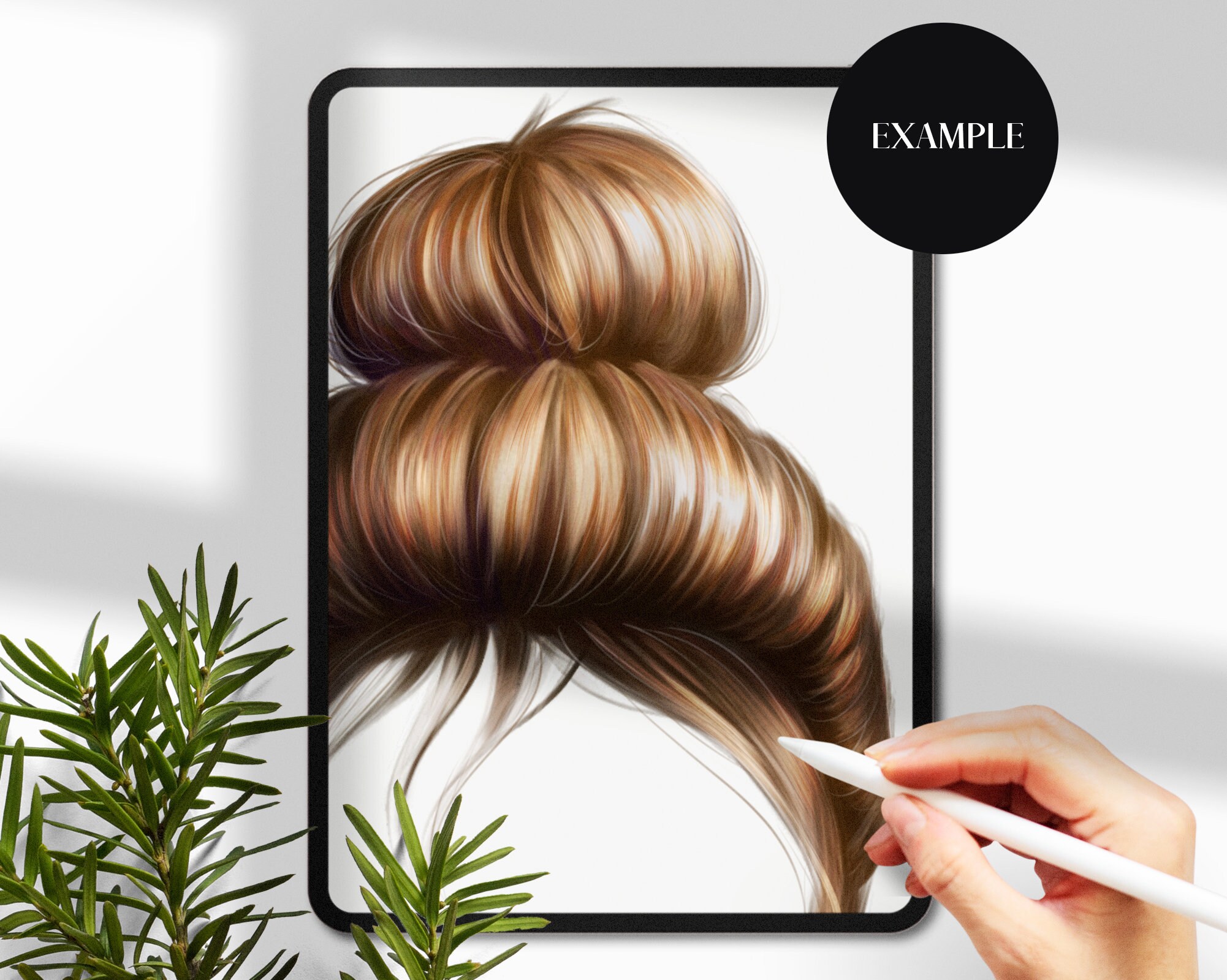 50 Procreate Hair Stamps Brushes, Hairstyles .brushset, Procreate Hair ...