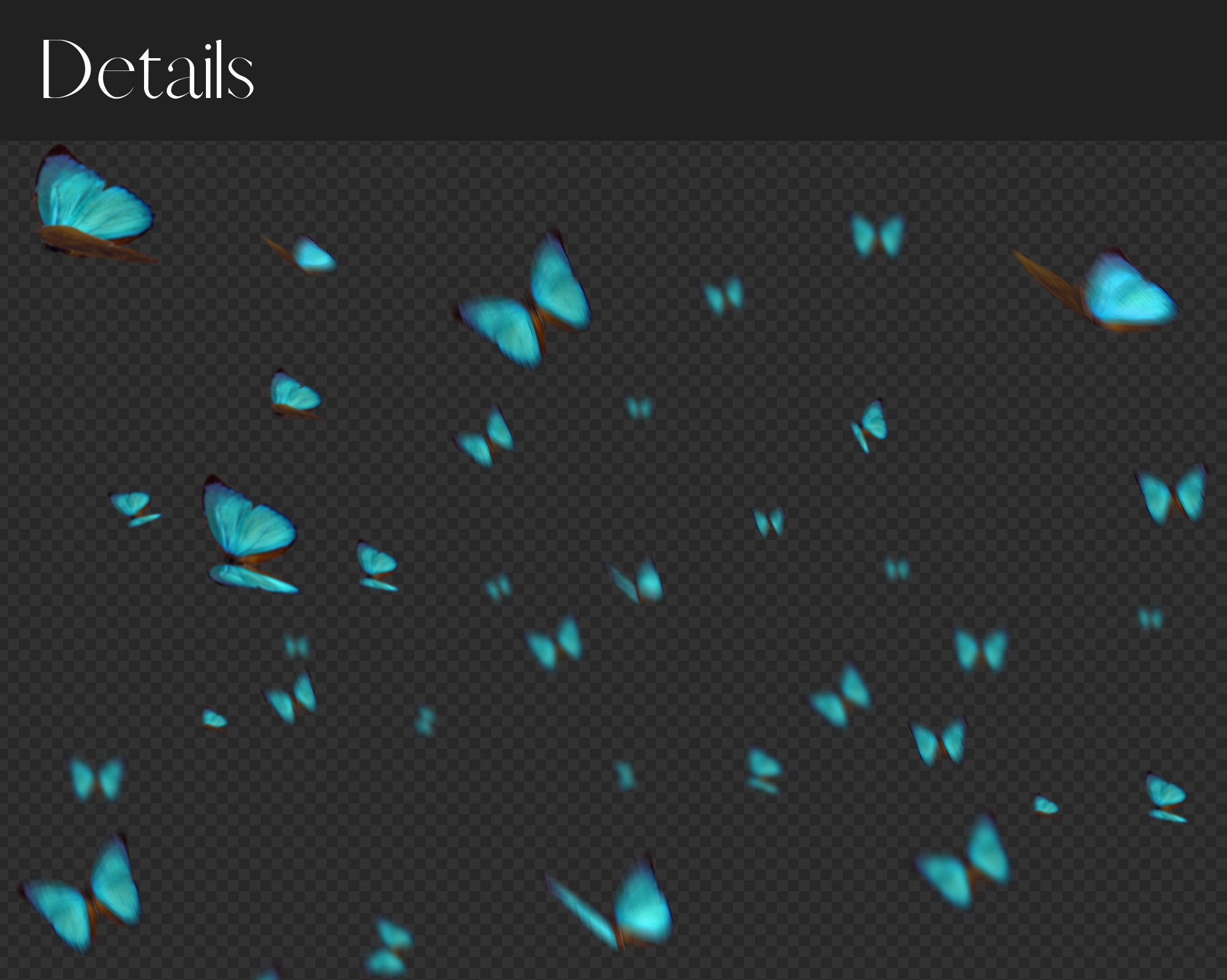 Blue Butterflies Photo Overlays, 30 PNG Files, Flying Butterflies ...