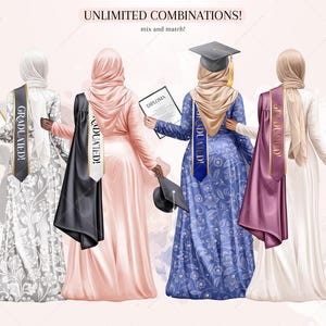 Graduate Muslim Girl Clipart, Graduation Woman PNG, Muslim Students ...