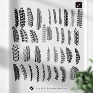 35 Procreate Braided Hair Brushes: Hairstyles Brushset (commercial Use) - Etsy