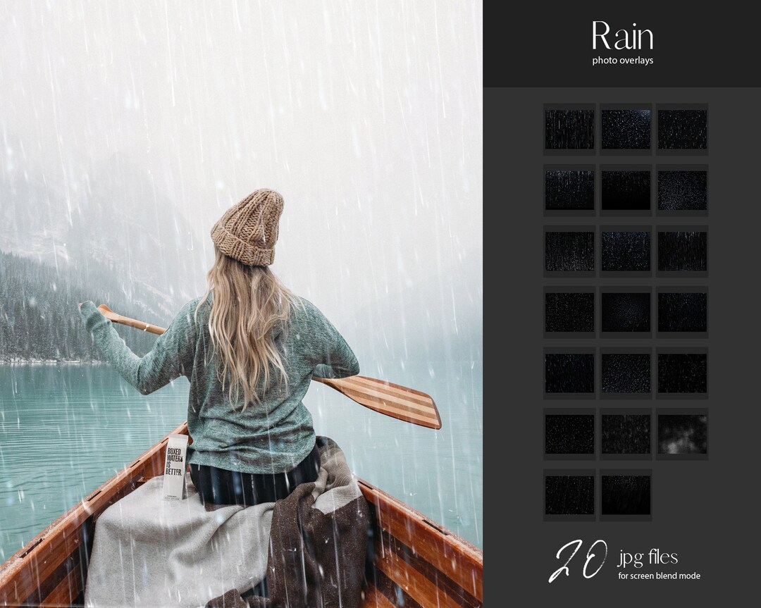 Realistic Rain Photo Overlays, 20 JPG Files, Nature Photo Effects, Free ...