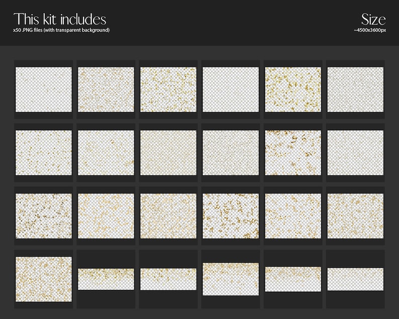 Gold Confetti Overlays, 50 PNG Files, Confetti Photoshop Overlays ...