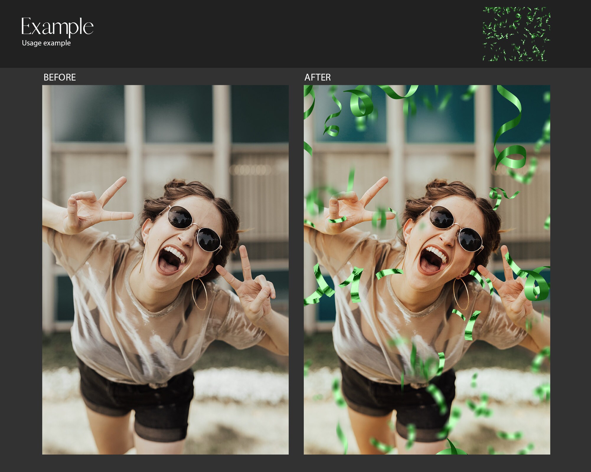 Green Confetti Overlays, 50 PNG Files, Green Confetti Clip Art, Festive ...