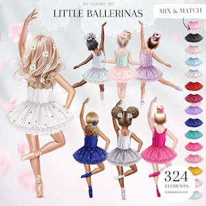 Little Ballerinas Clipart, Ballerina Kids PNG, Ballet Clipart, Custom ...