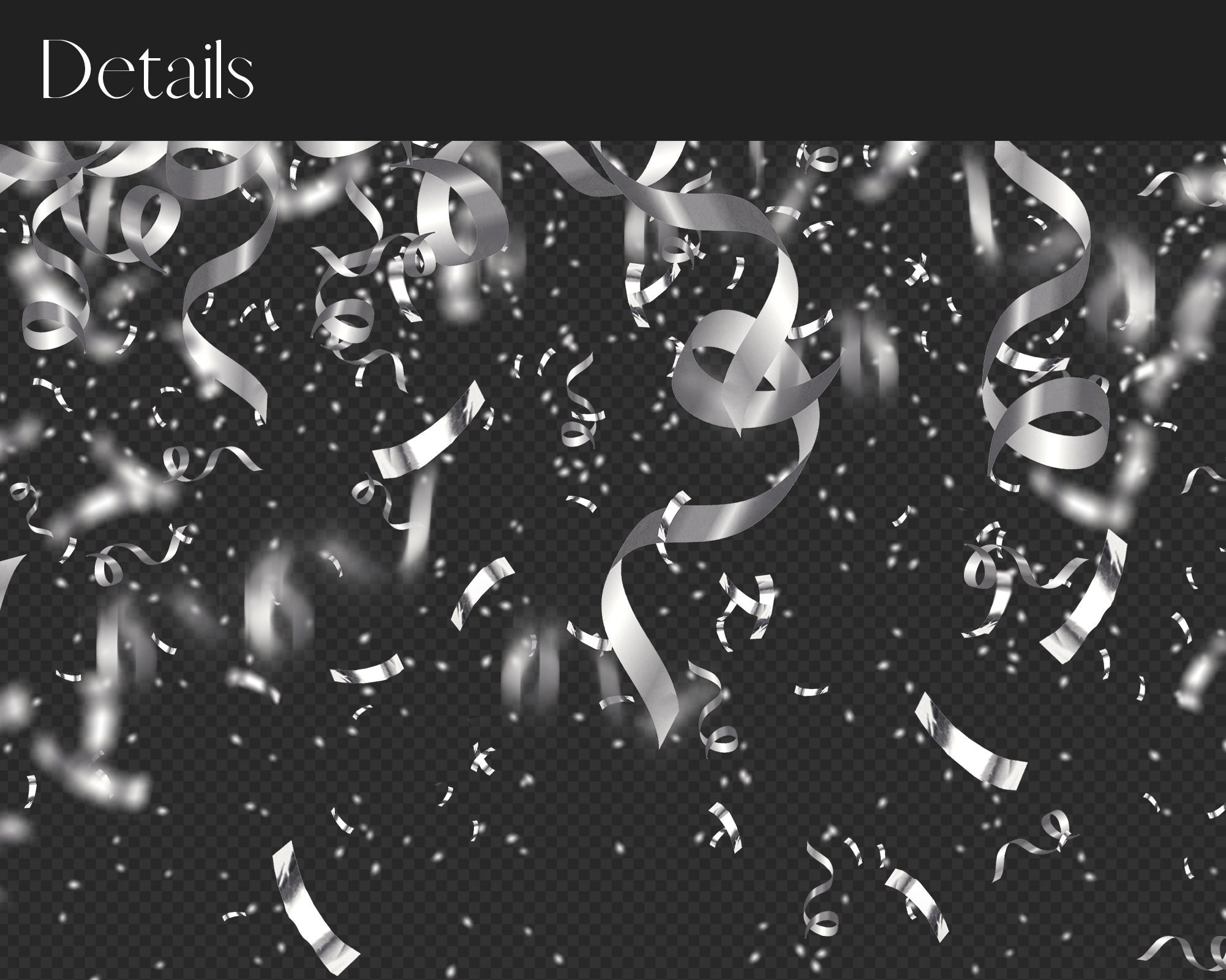 Silver Confetti Overlays, 50 PNG Files, Silver Confetti Clip Art ...
