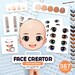Men Face Creator Clipart: Chibi Boy Portrait, Anime Faces (digital ...