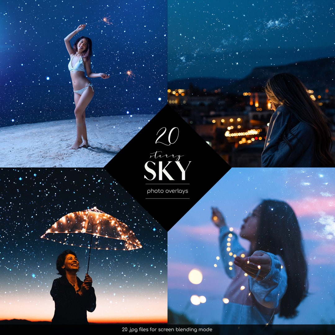 Night Sky Overlays, 20 JPG Files, Starlight Photo Effects, Milky Way ...
