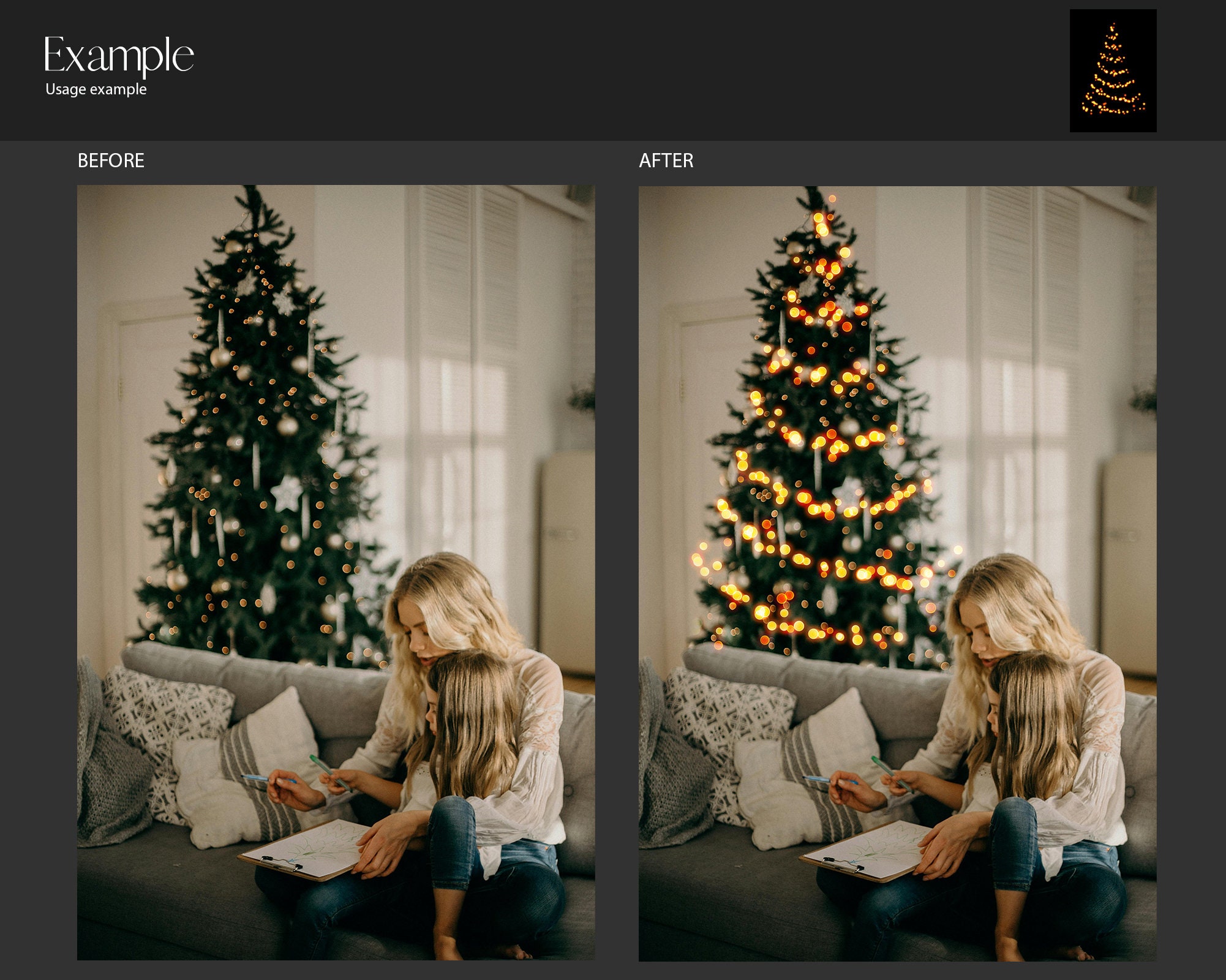 Christmas Tree Bokeh Photo Overlays: Festive Sparkle (JPG Files) - Etsy
