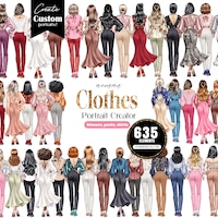 Dress up Doll Clipart, Dress up Girl, Paper Doll Clipart, Dress Me Up ...