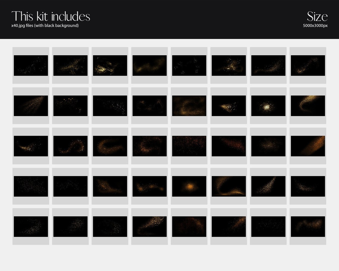 Gold Glow Dust Photo Overlays, 40 JPG Files, Glow Dust Effect, Magic ...