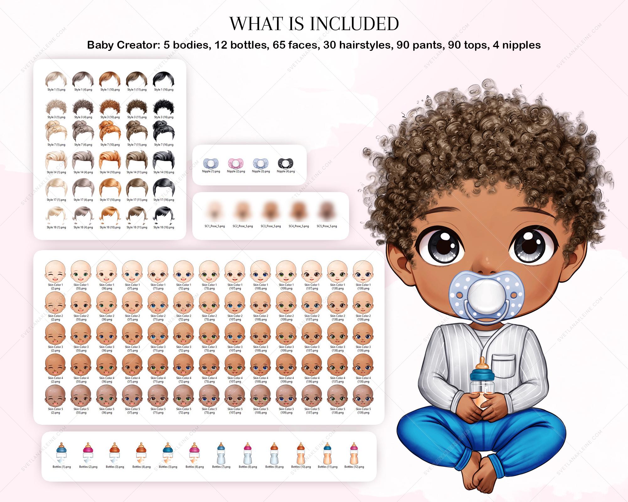 Chibi Mom and Babies Clipart: Custom Family Portrait Creator (PNG ...