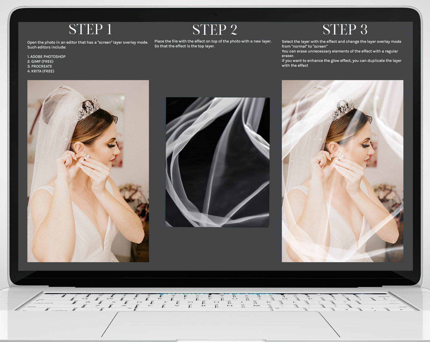 Wedding Veil Photo Overlays, Bridal Veil Effect, Flowing White Veil ...