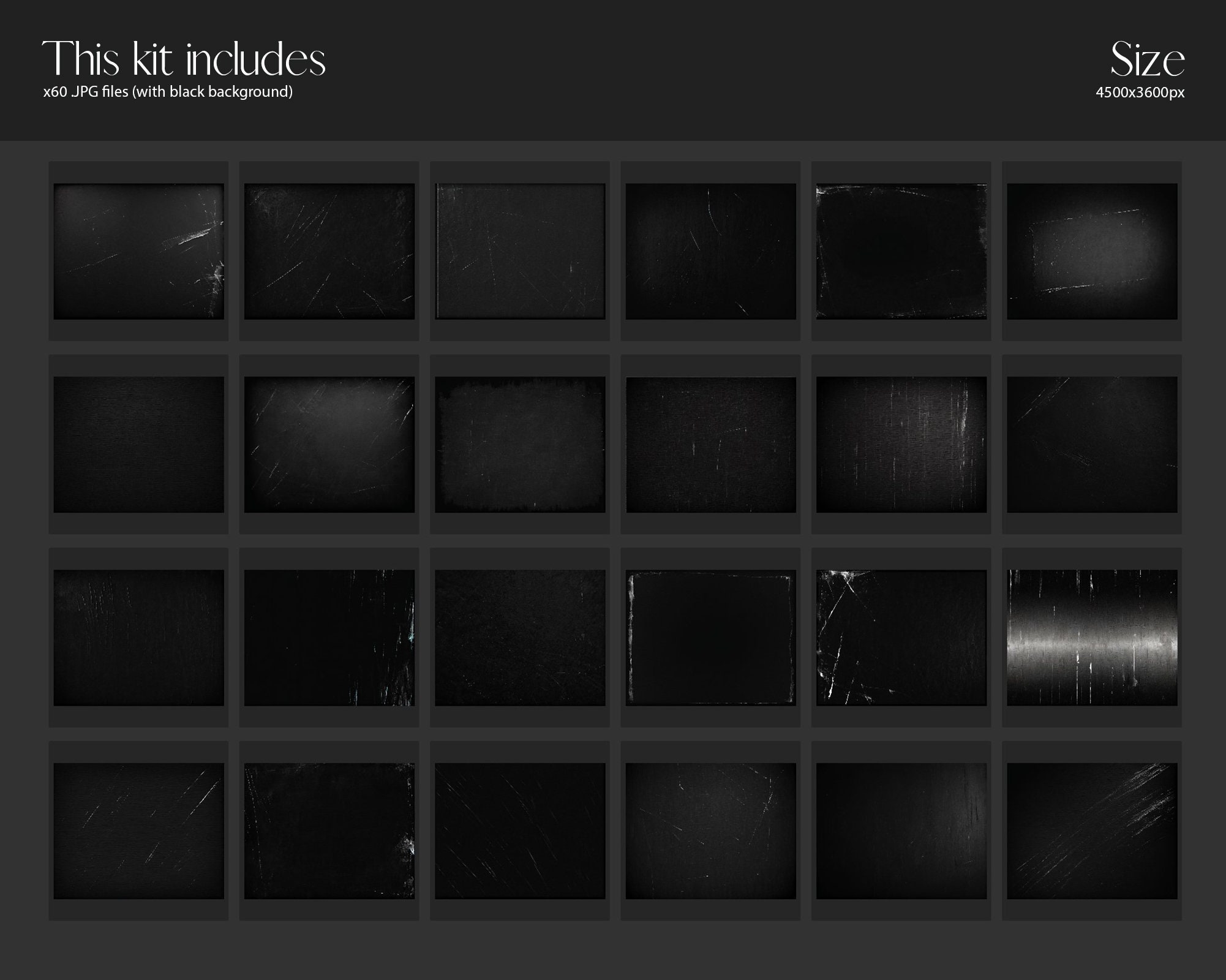 Scuffs & Scratches Photo Overlays, 60 JPG Files, Vintage Film Dust ...