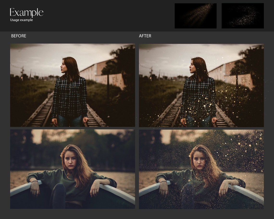 Gold Glow Dust Photo Overlays, 40 JPG Files, Glow Dust Effect, Magic ...