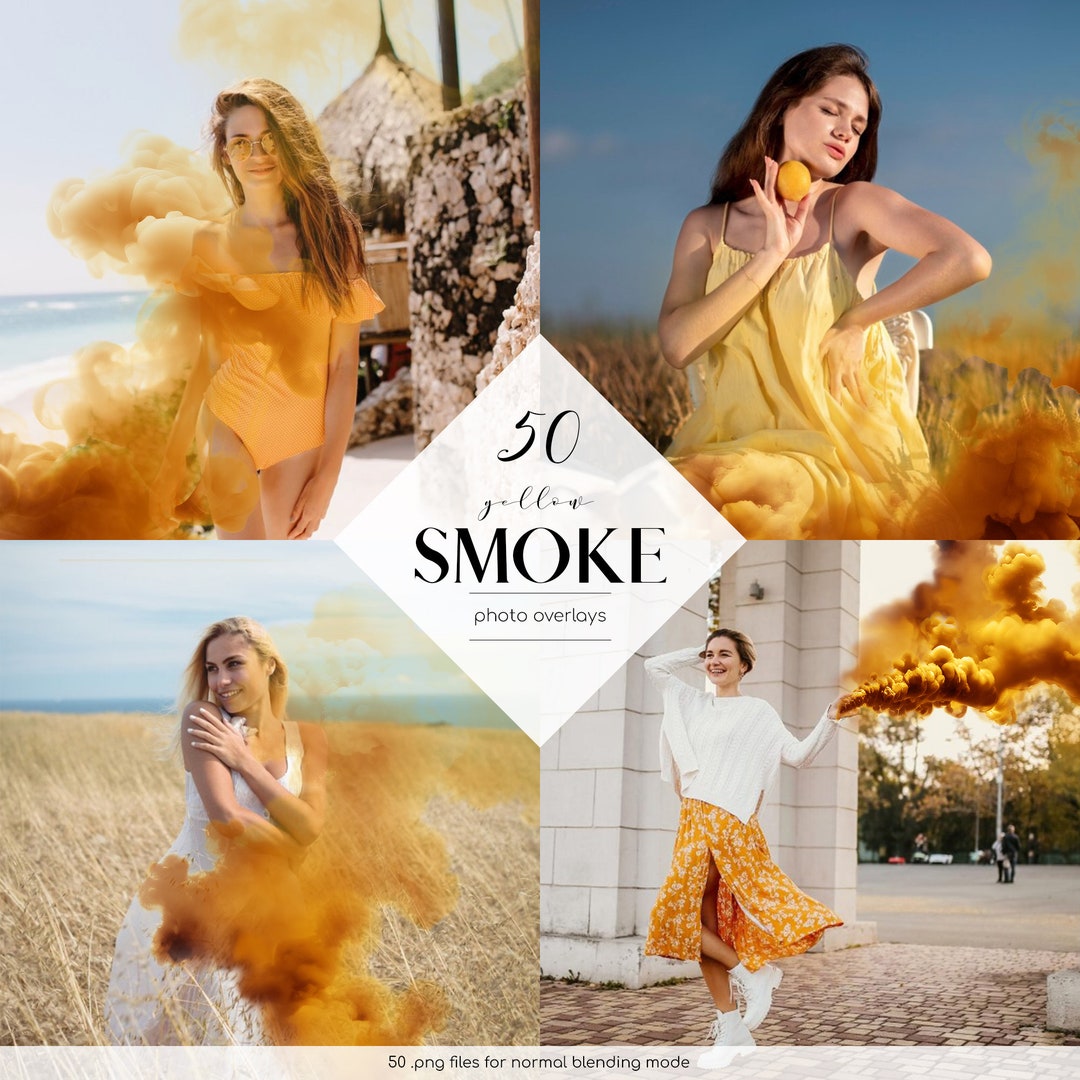 Yellow Smoke Overlays, 50 PNG Files, Yellow Smoke Clip Art, Yellow ...