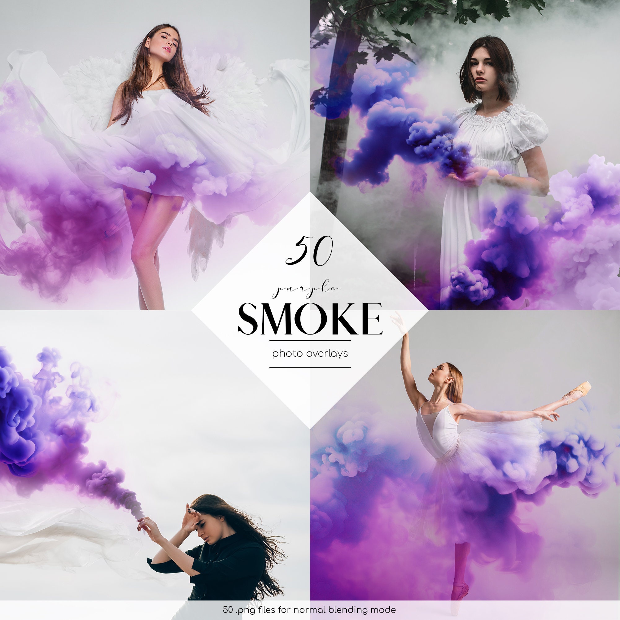 Purple Smoke Overlays, 50 PNG Files, Purple Smoke Clip Art, Colored ...