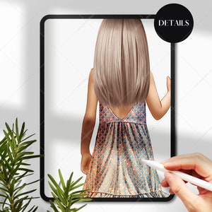 Mother and Child Clipart, Little Daughter Portrait, Summer Dress PNG ...