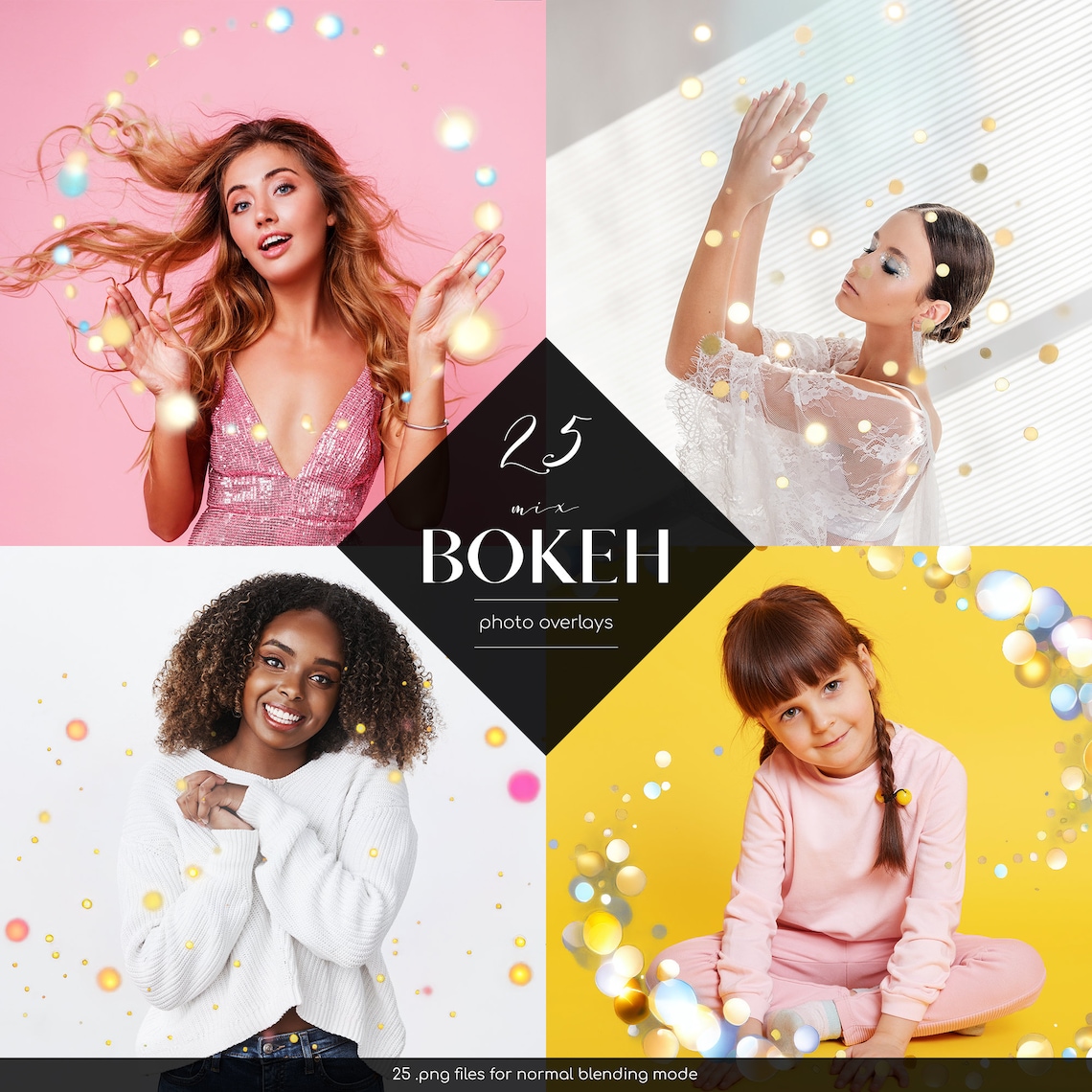 25 Mix Bokeh Clipart, Sparkle Bokeh Photo Overlays, Transparent PNG ...