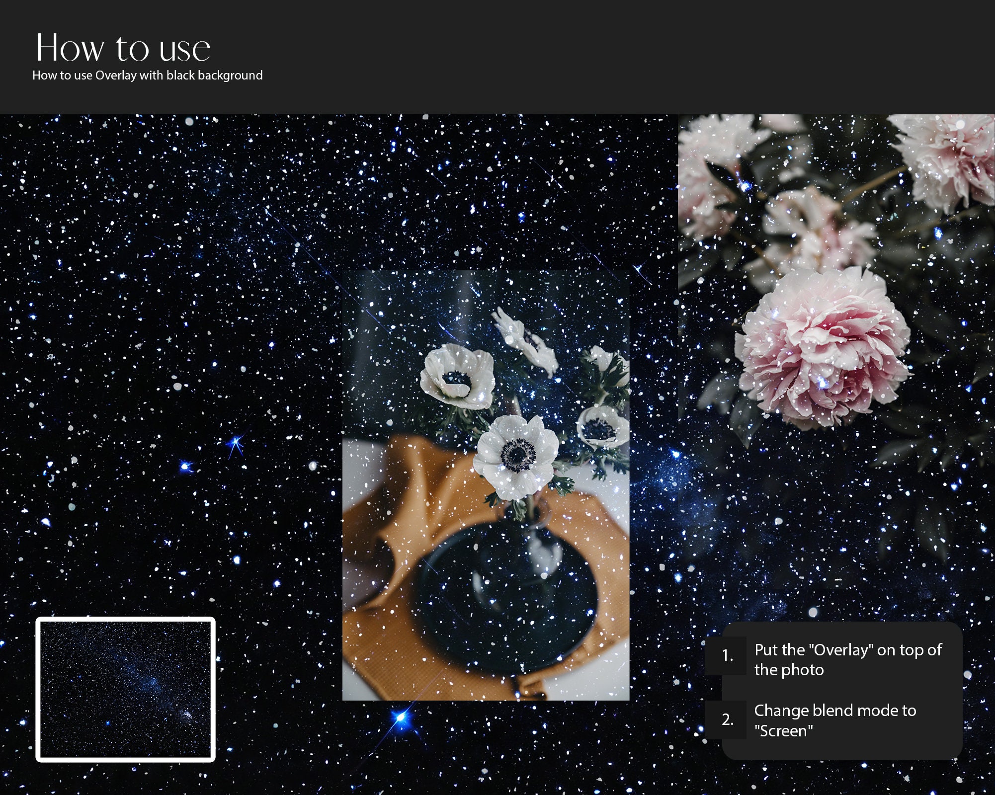 Night Sky Overlays, 20 JPG Files, Starlight Photo Effects, Milky Way ...