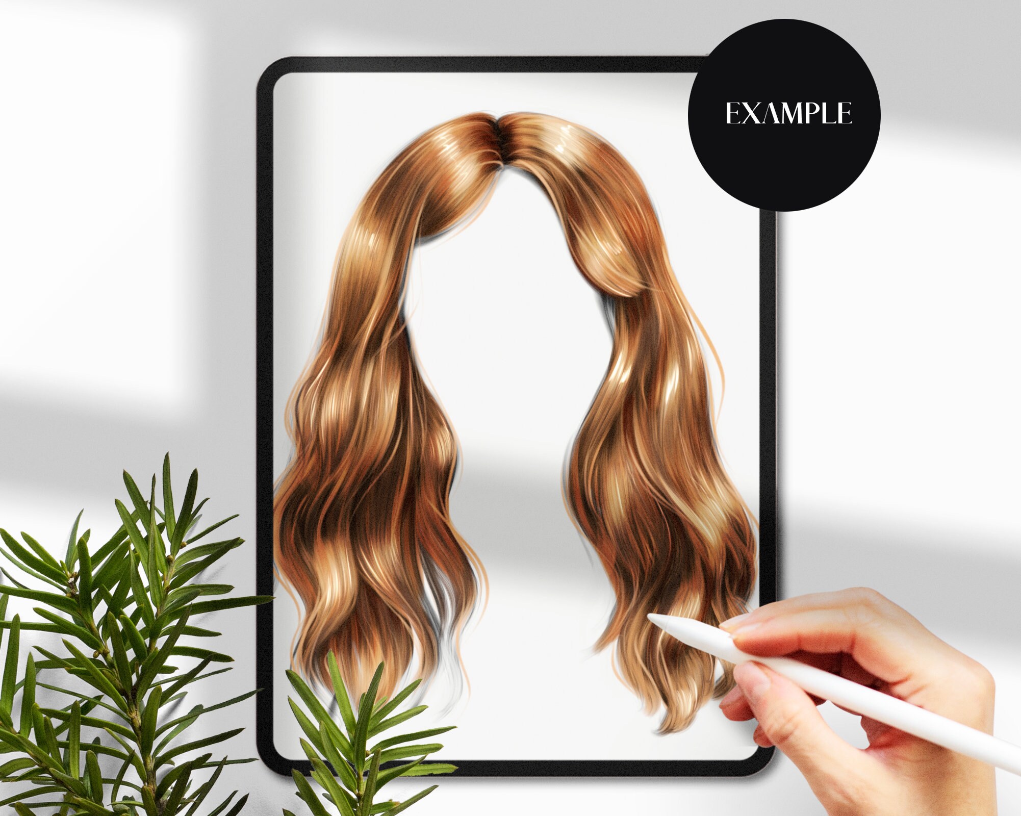 50 Procreate Hair Stamps Brushes, Hairstyles .brushset, Procreate Hair ...