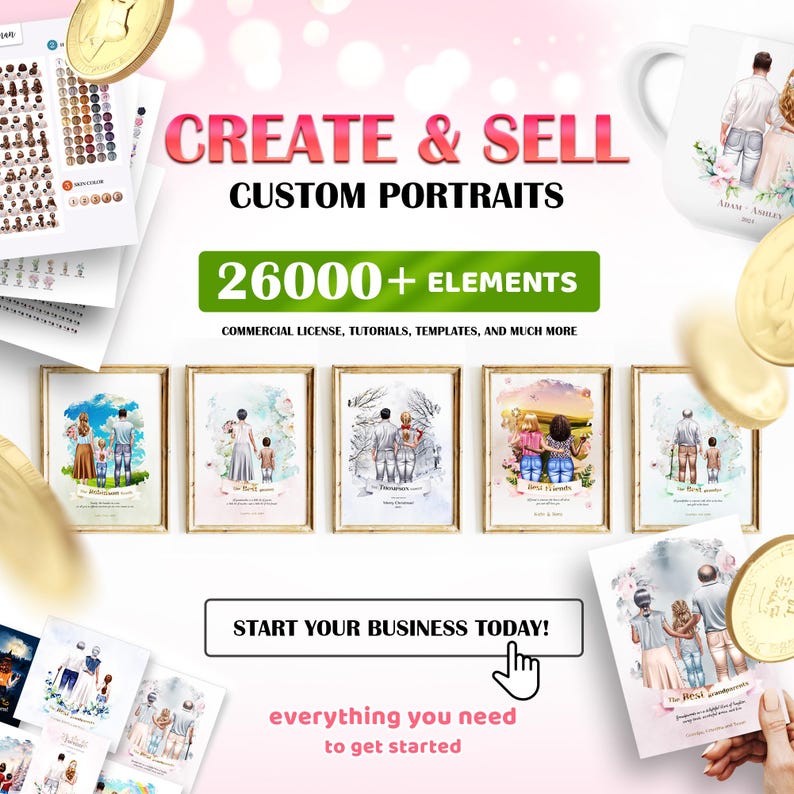 Custom Portraits Business Package, 26000+ Files, Mega Bundle, Create ...
