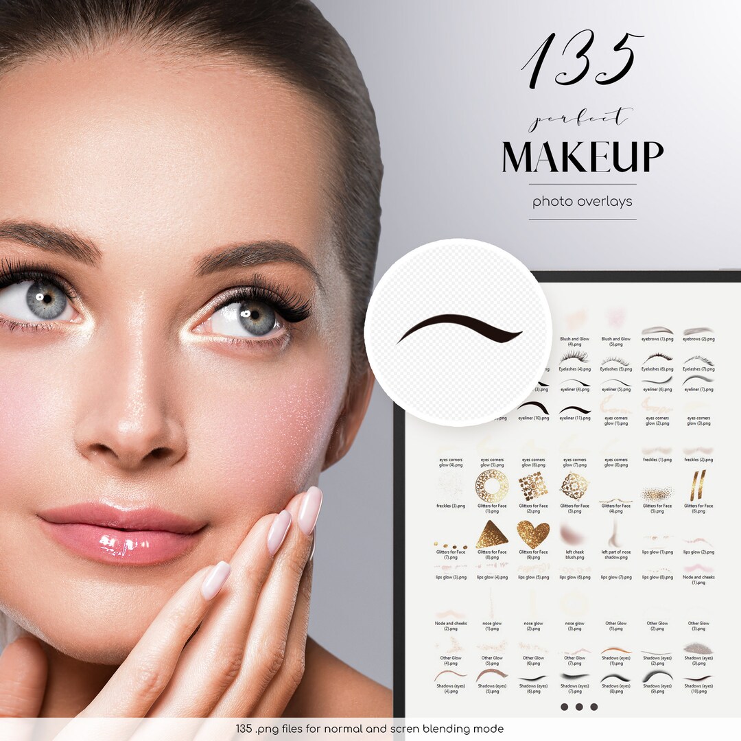 Makeup Photo Overlays Clipart PNG, 135 Files, Realistic Eyeshadows ...