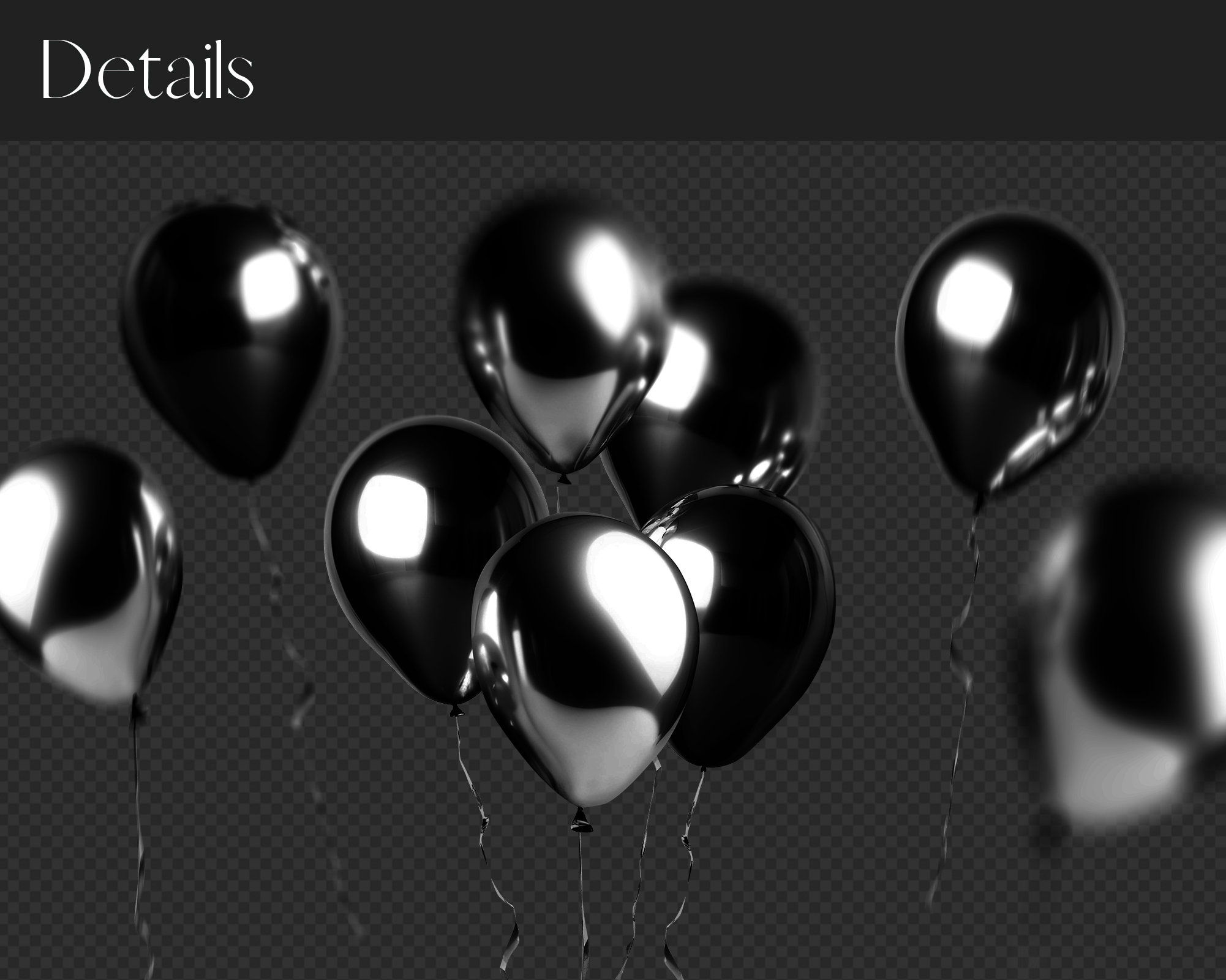 Black Balloons Photo Overlays: 30 PNG Files (digital Download) - Etsy