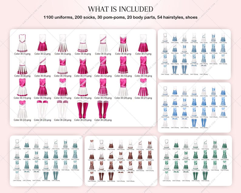 Cheerleader Clipart Bundle: Custom Cheer Squad Graphics (digital ...