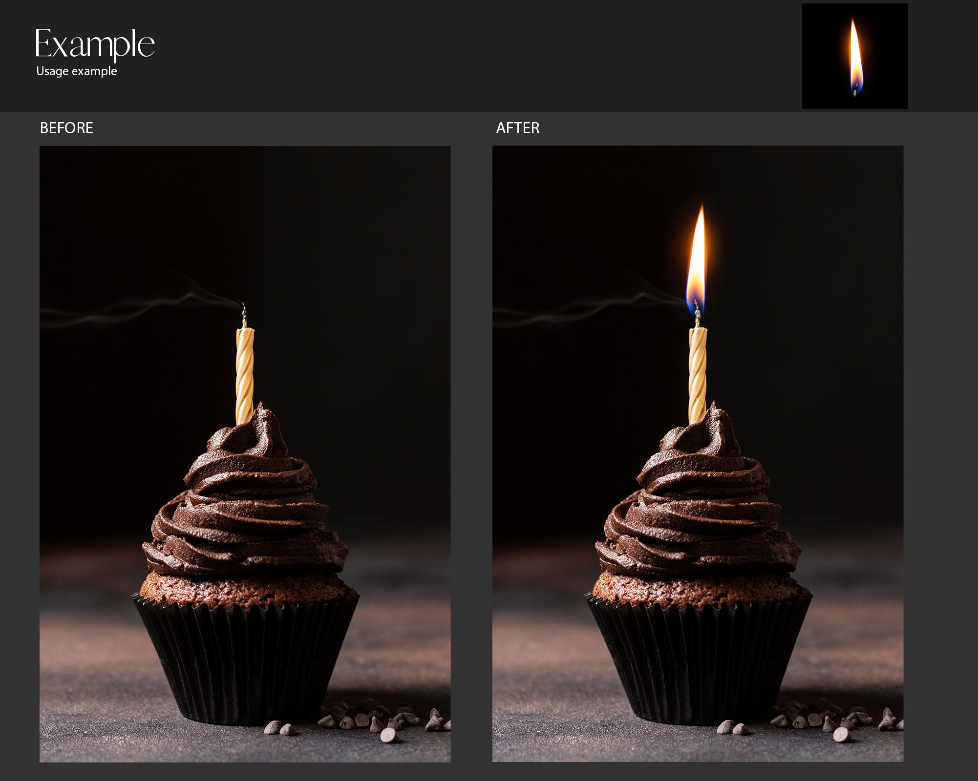 Candle Flame Photo Overlays, 30 JPG Files, Birthday Cake Overlays ...