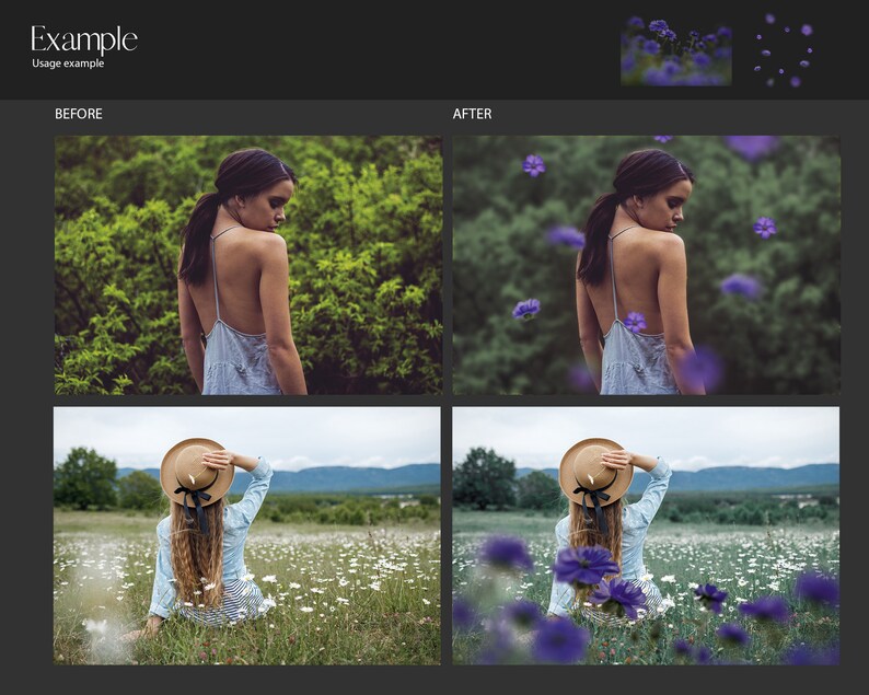 Purple Wild Flowers Photo Overlays, Wildflowers Clipart, 20 PNG Files ...