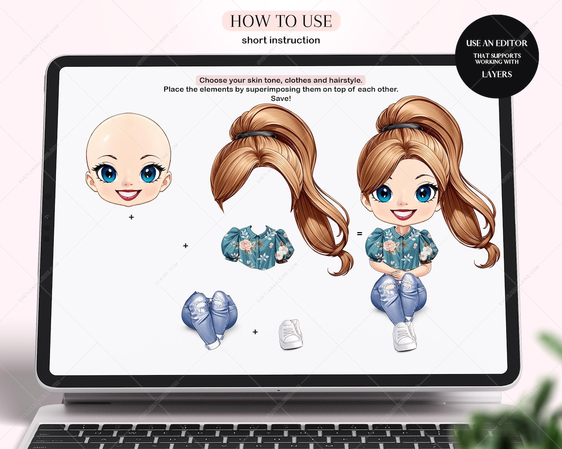Chibi Family Clipart: Portrait Creator, Dolls PNG (digital Download) - Etsy