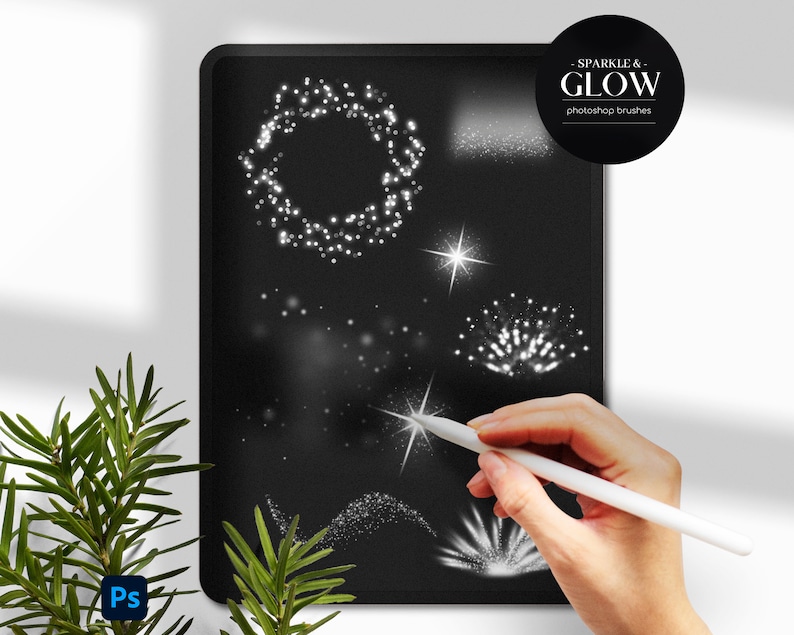 40 Sparkle Glow Photoshop Brushes: Magic Effects Addon (.ABR) - Etsy