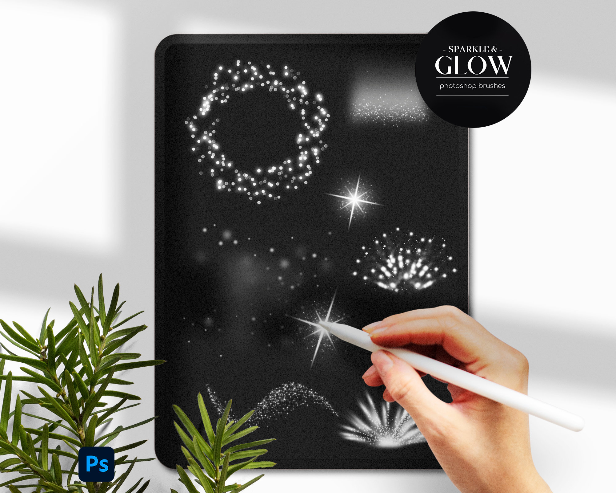 40 Sparkle Glow Photoshop Brushes: Magic Effects Addon (.ABR) - Etsy