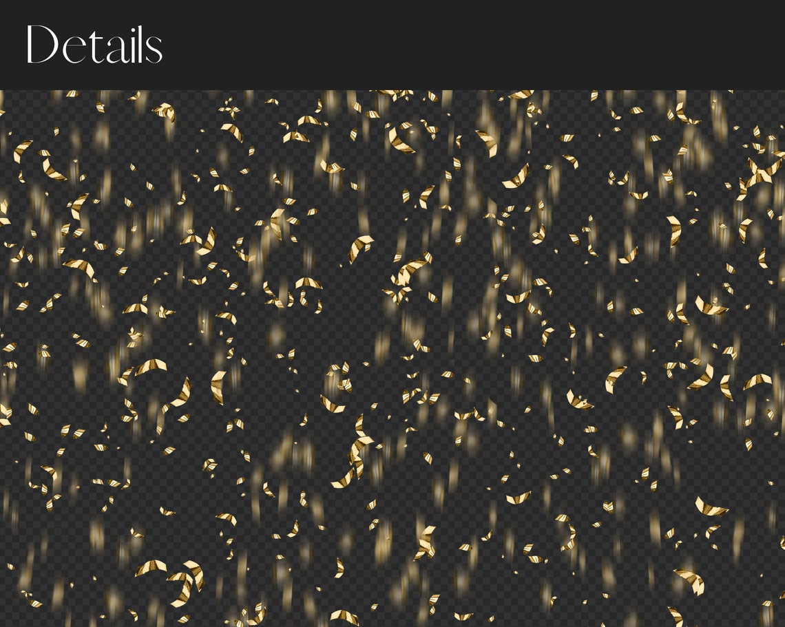 Gold Confetti Overlays, 50 PNG Files, Confetti Photoshop Overlays ...