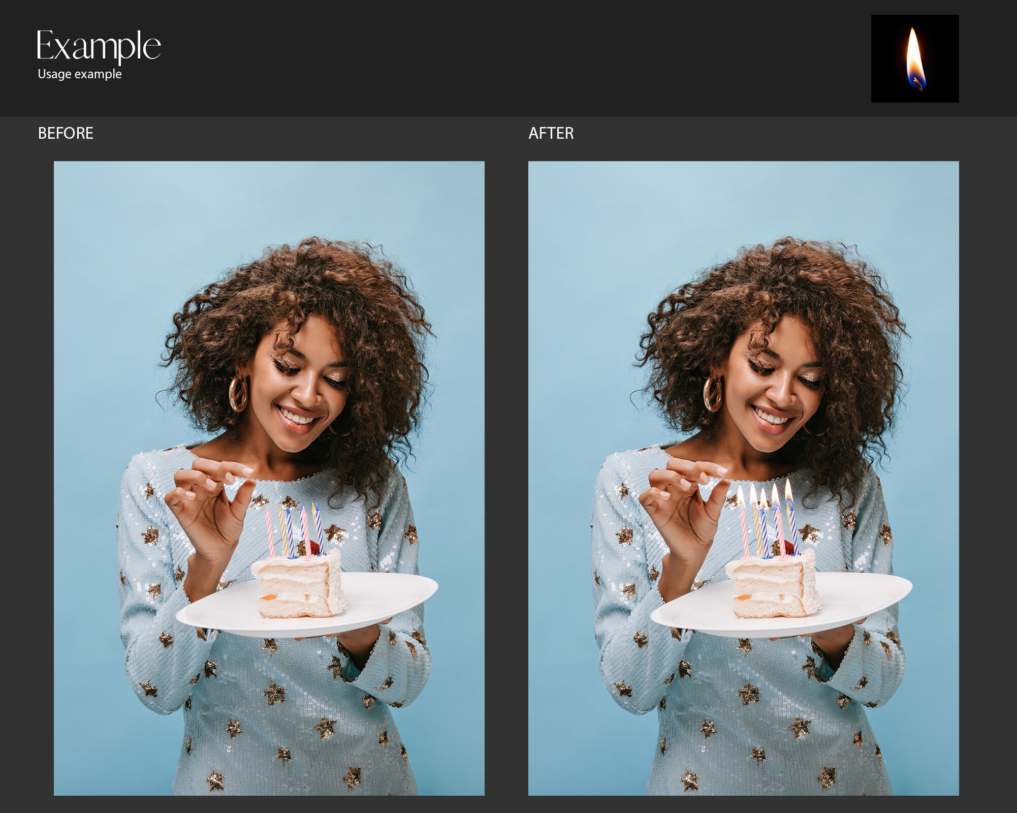 Candle Flame Photo Overlays, 30 JPG Files, Birthday Cake Overlays ...